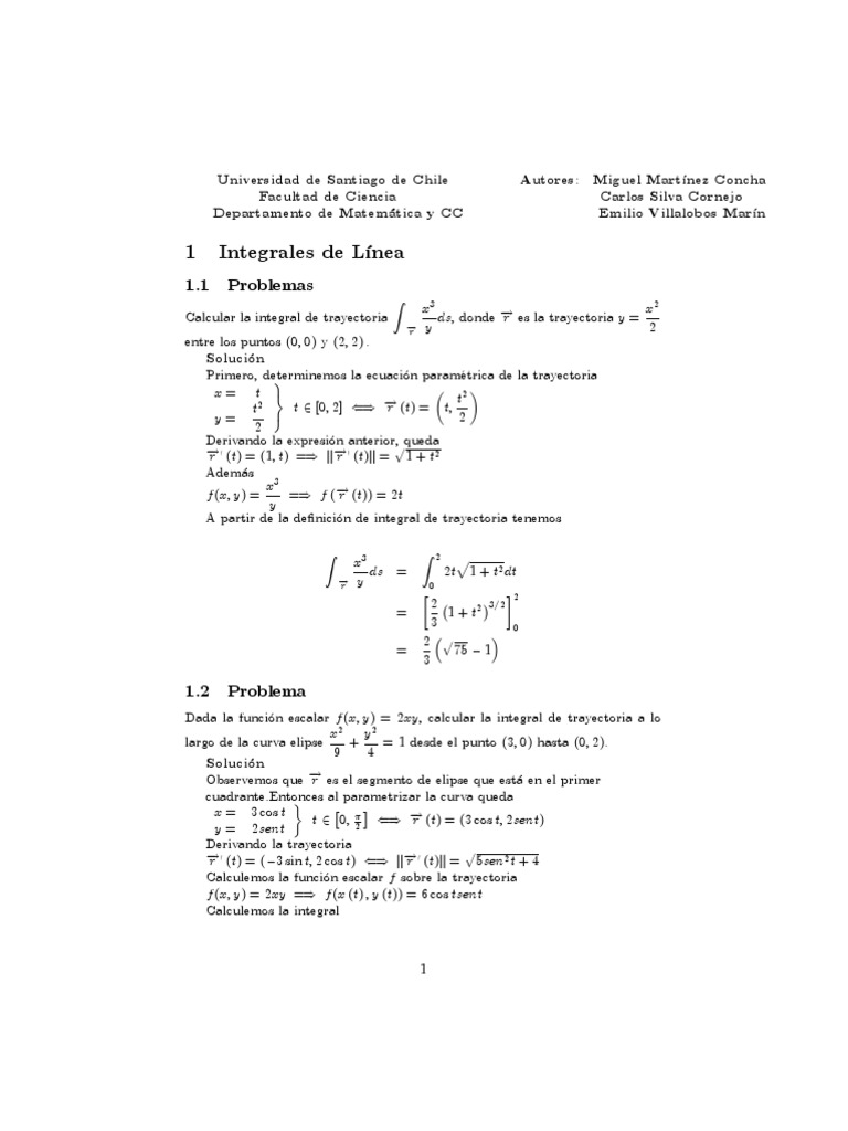 Ejercicios Resueltos Integrales de Linea 2011 | PDF | Integral | Curva