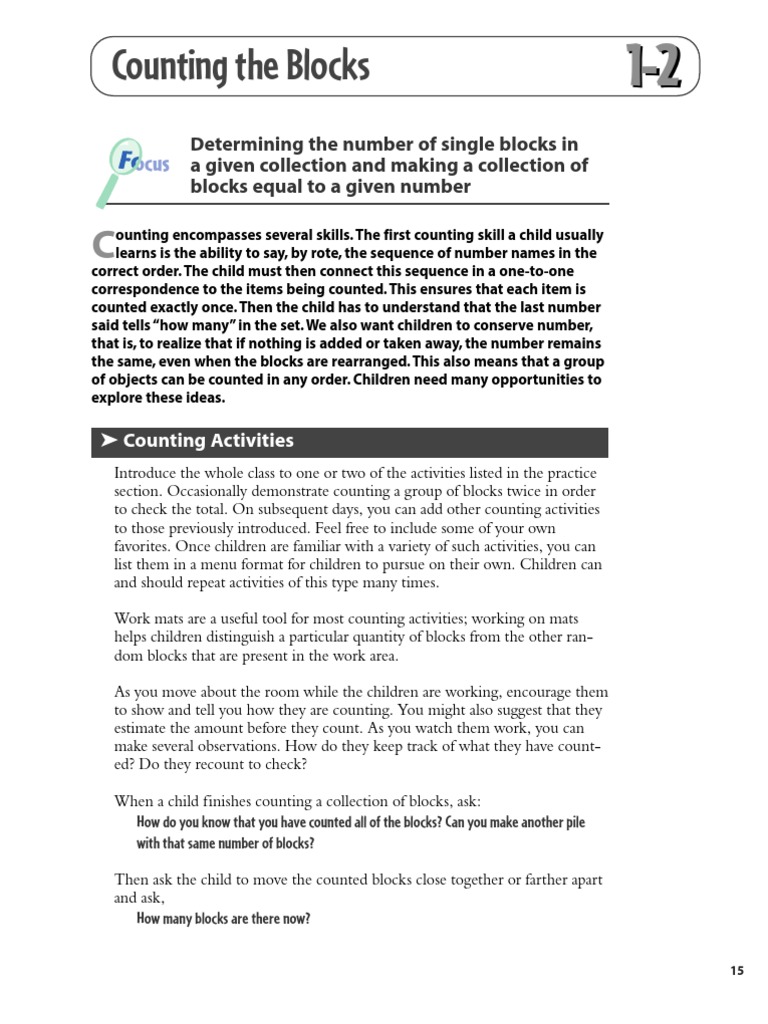 Counting The Blocks | PDF | Numbers | Educational Psychology