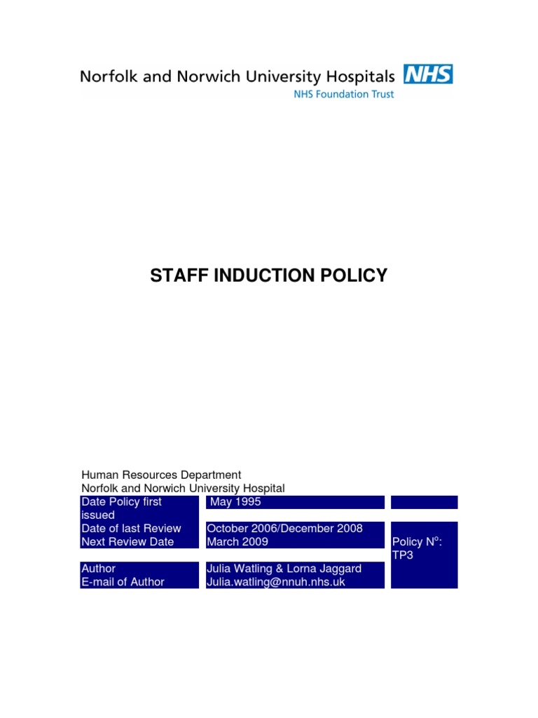 Staff Induction Policy::::Praveenkumar | PDF | Employment ...