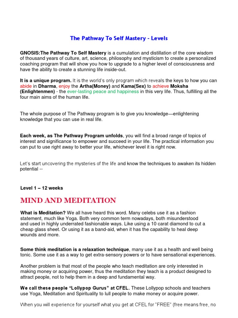 Self Mastery Program: Mind & Meditation | PDF | Meditation | Spirituality