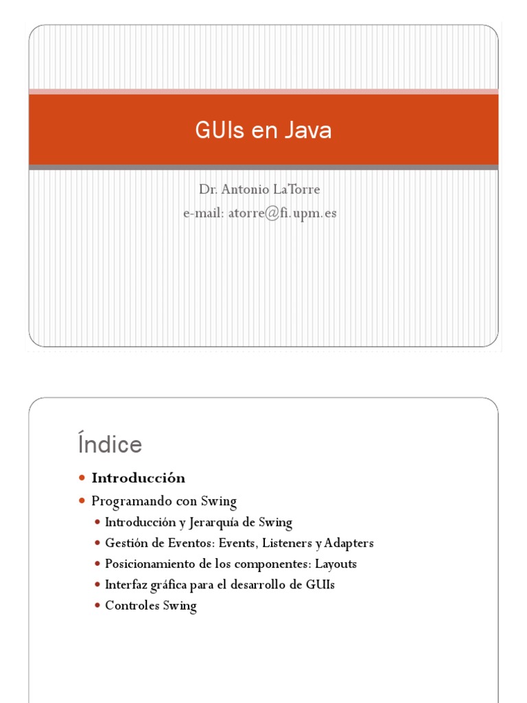 Componentes graficos Java.pdf | Ventana (Computación) | Java (Lenguaje ...