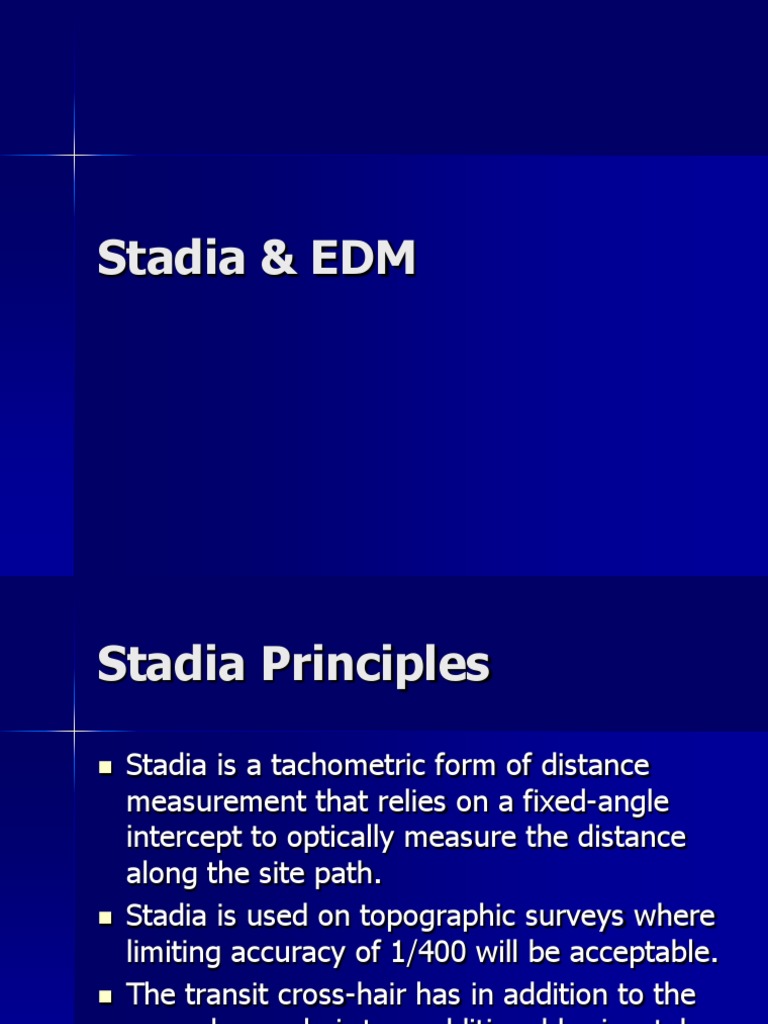 Stadia & EDM | Surveying | Scientific Observation