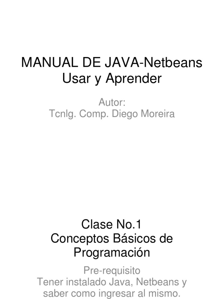 Manual Java Netbeans Pdf Java Lenguaje De Programación Programa De Computadora