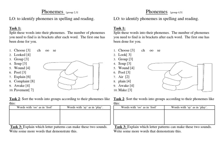 Phoneme Identification and Sorting Guide | PDF