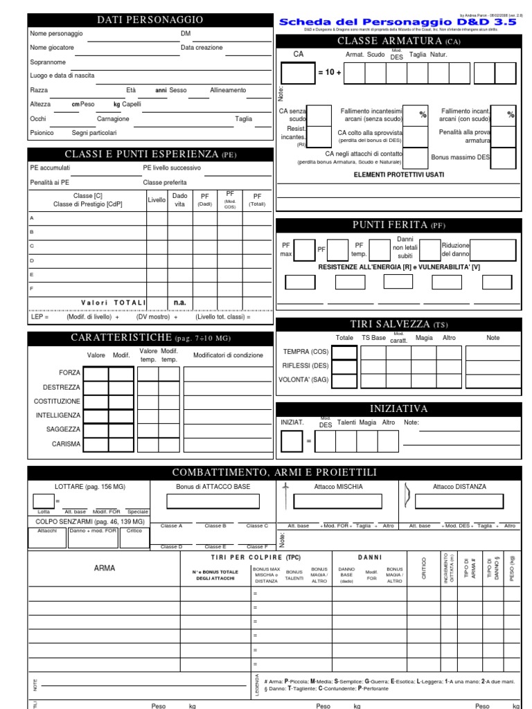 Scheda DeD 3.5 11 Pag. | PDF