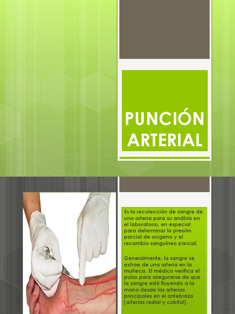 Punción Arterial: Técnica y Precauciones | PDF | Artería | Sangre
