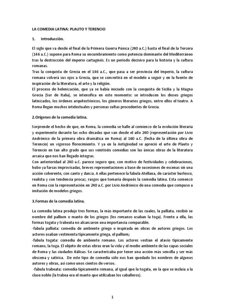 La Comedia Latina | PDF | Comedia