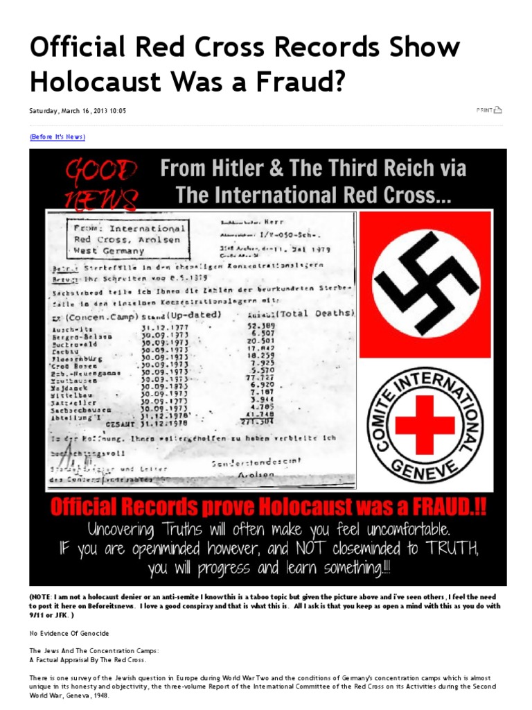 Official Red Cross Records Show Holocaust Was A Fraud | PDF ...