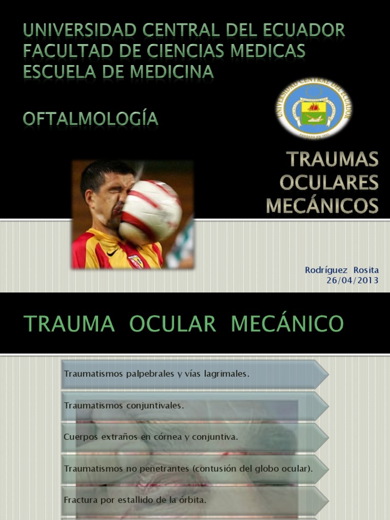 Trauma Ocular (Mecánicos) | PDF | Ojo humano | Lesión