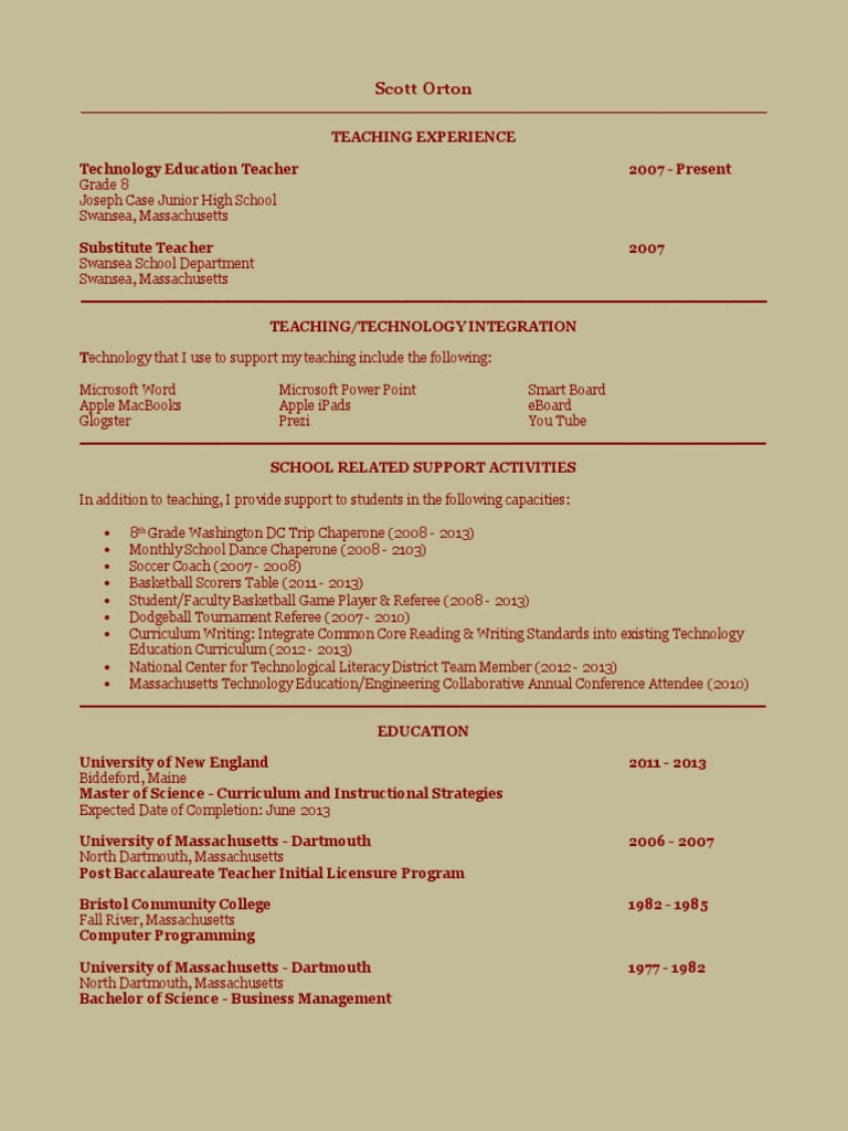 Scott Orton Edu695 Resume | PDF | Programmer | Dartmouth College