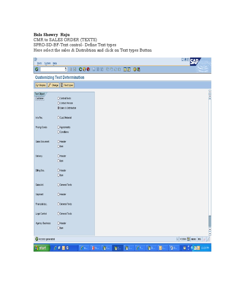 Text Determination CMR To Sales Order.. ERP SAP ECC 6.0 | PDF ...