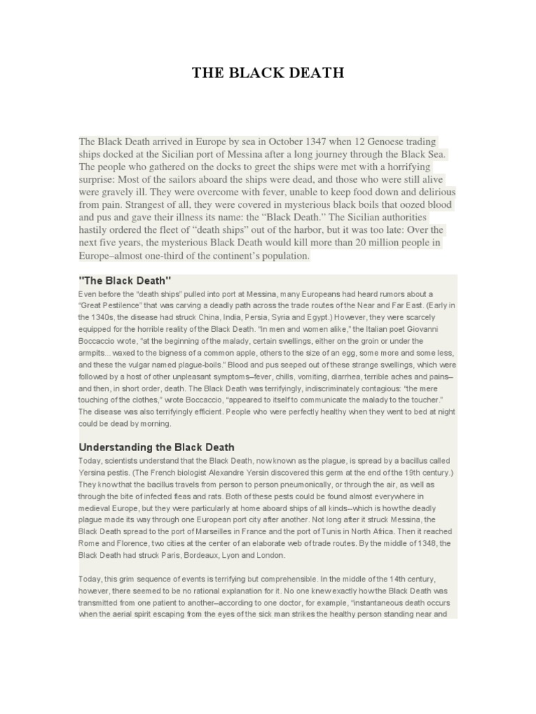 Black Death | PDF | Black Death | Plague (Disease)