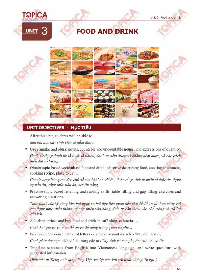 Unit 3: Food and Drink | PDF