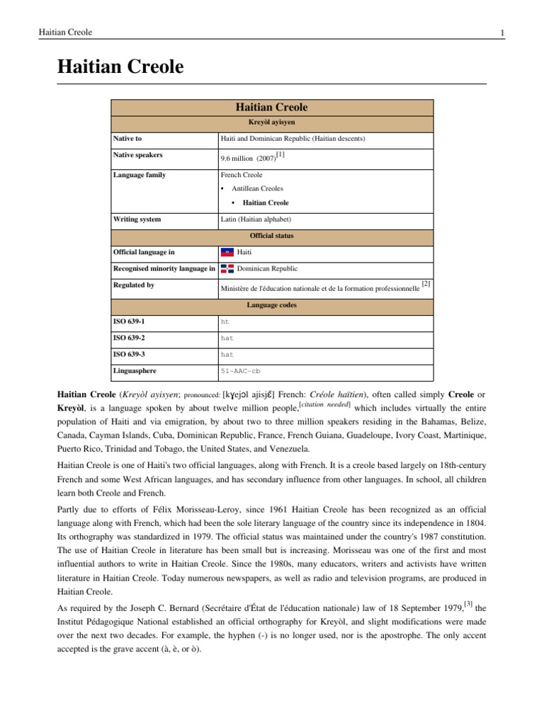 Haitian Creole Language | PDF | Linguistics | Semiotics