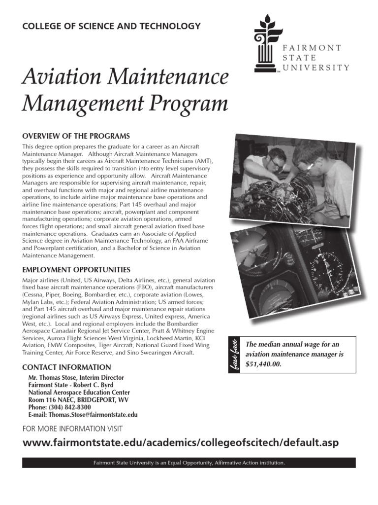 Aviation Maintenance Management Degree | PDF | Aircraft | Federal ...