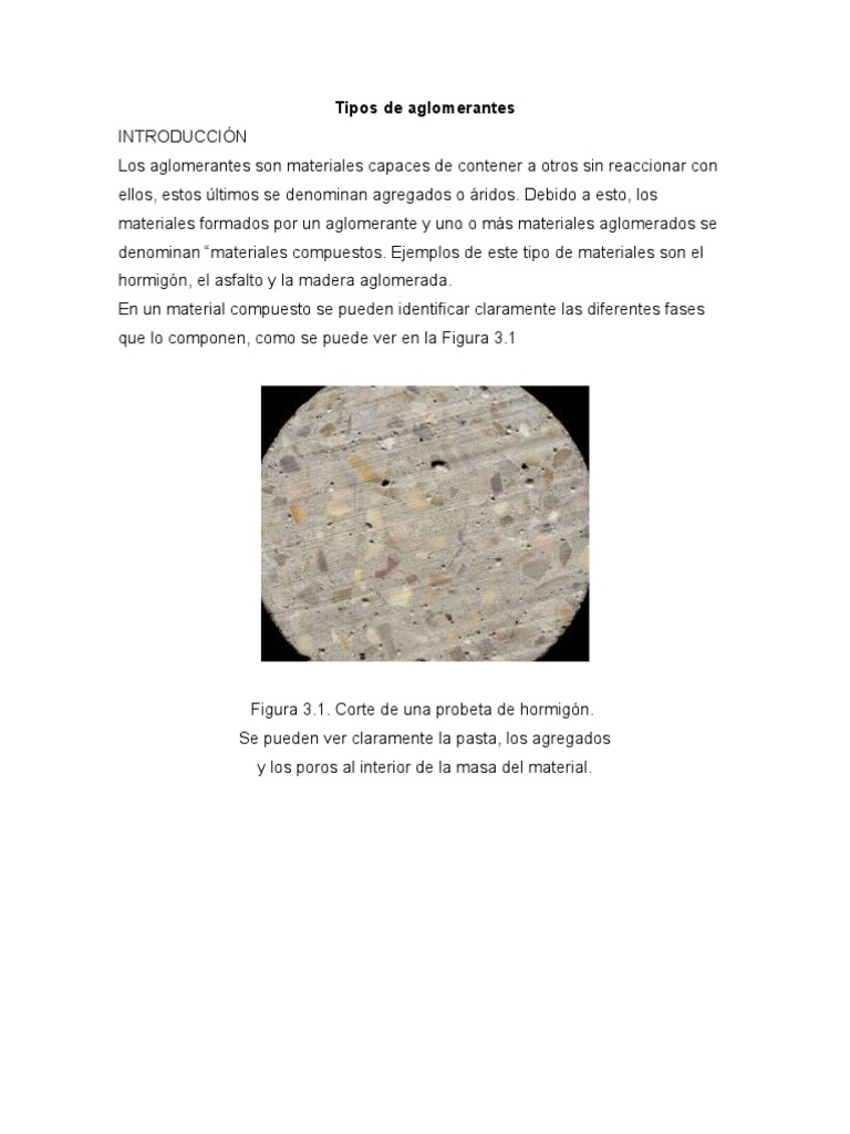 Tipos de Aglomerantes en Construcción | PDF | Cemento | Yeso