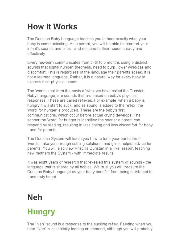 Dunstan Baby Language | Download Free PDF | Infants