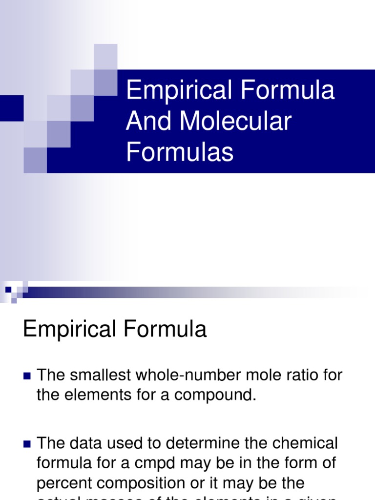 Understanding Empirical and Molecular Formulas | PDF | Mole (Unit ...