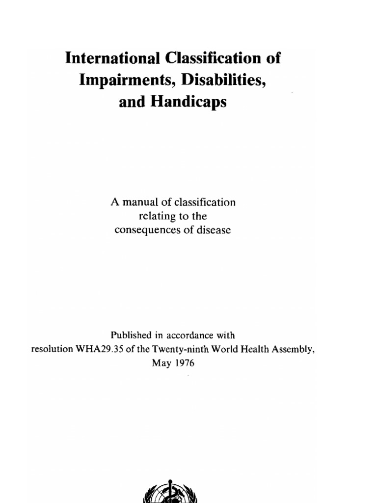 WHO - International Classification of Impairments, Disabilities and ...