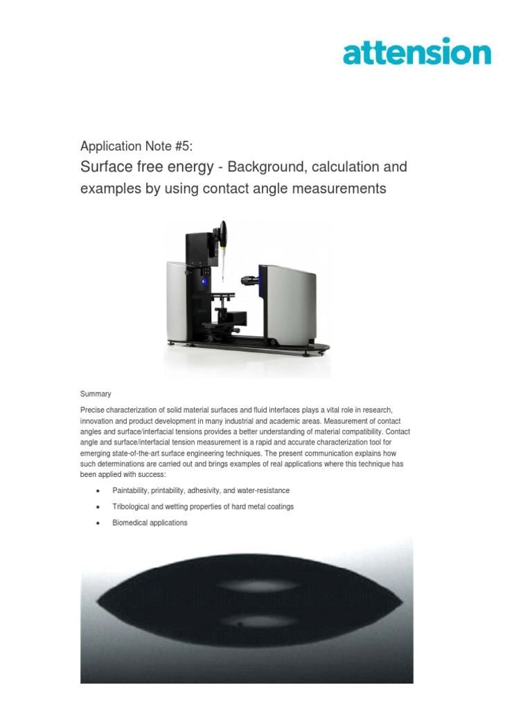 Surface Free Energy Measurement Guide | PDF | Wetting | Adhesion