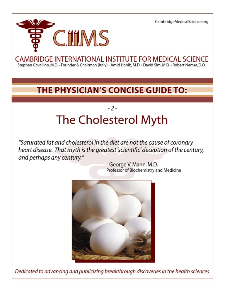 Cholesterol Myth | PDF | Cholesterol | High Density Lipoprotein