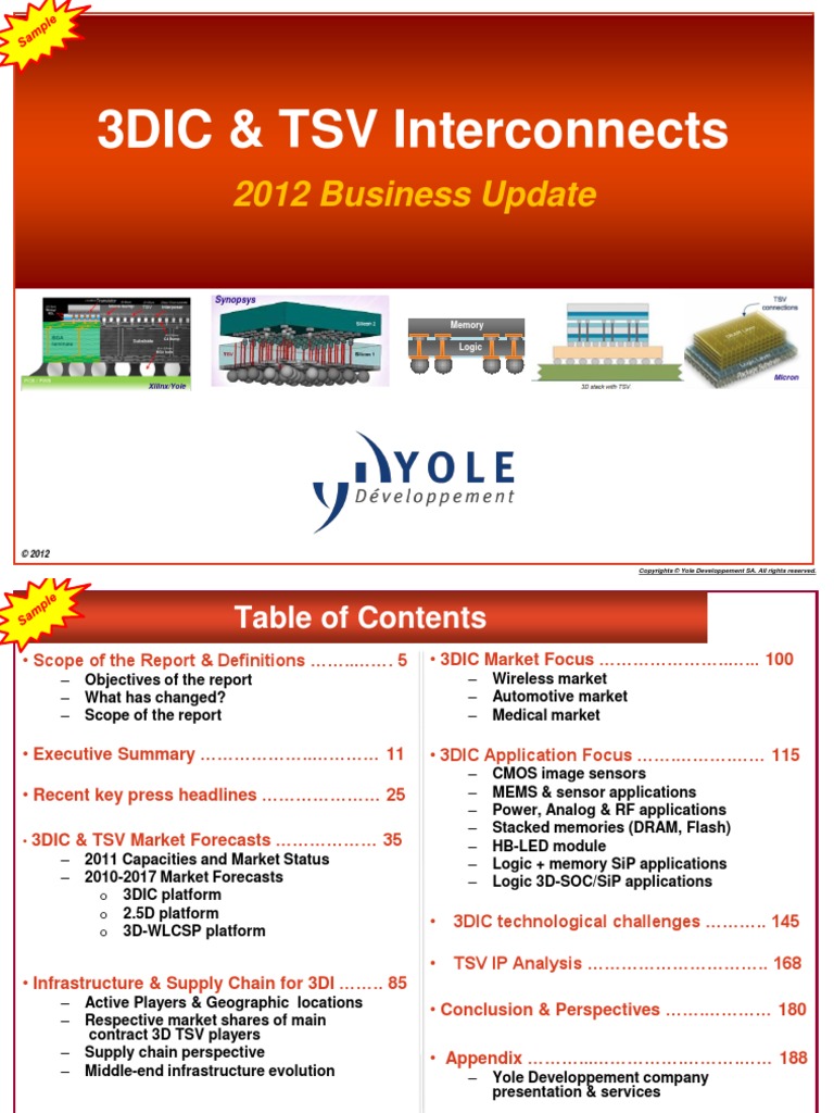Yole 3DIC & TSV Interconnects July 2012 Sample | PDF | Integrated ...
