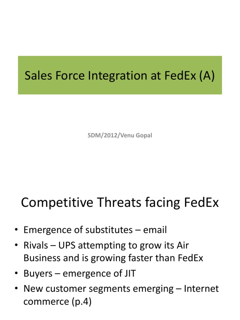 FedEx Sales Force Integration Strategy | PDF | Fed Ex | United Parcel ...
