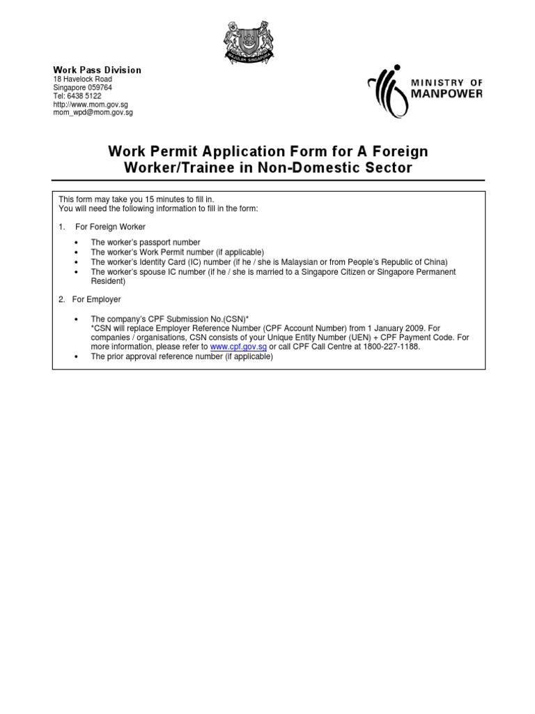 FW WP Appln Form | PDF | Employment | Deep Foundation