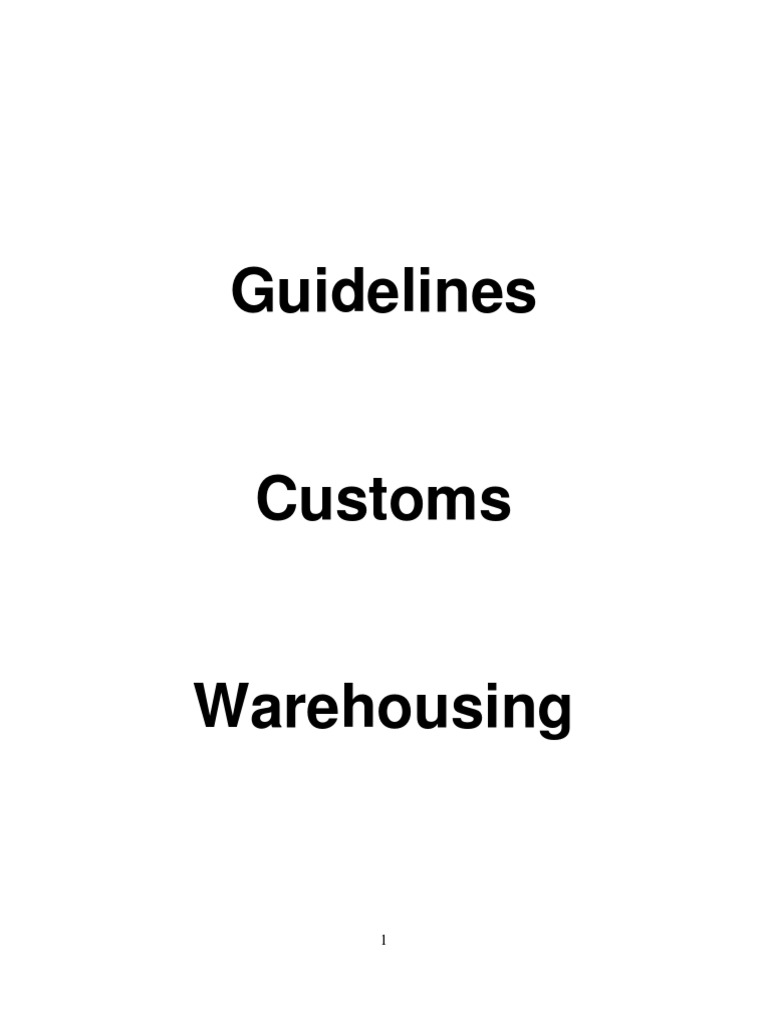 Warehouse Management Guidelines Handbook | PDF | Warehouse | Customs