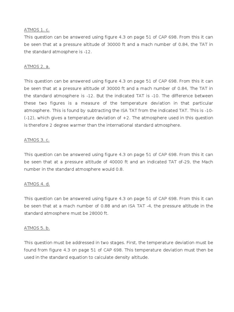 Atmosphere - Question | PDF | Altitude | Airspeed