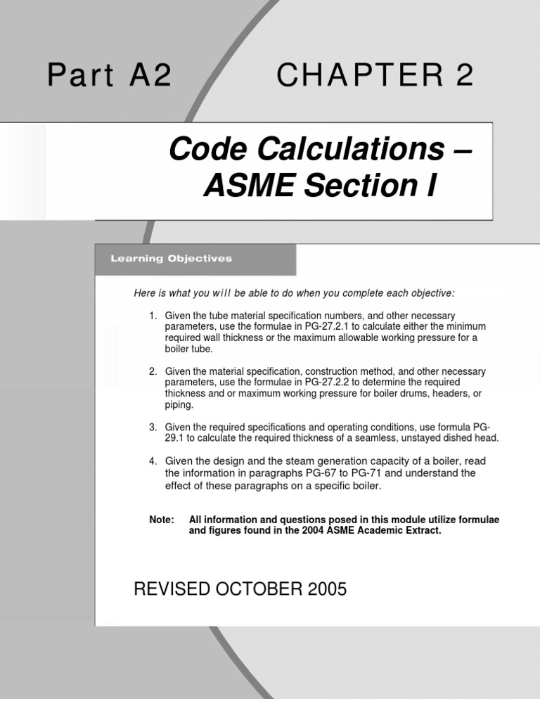 ASME Code Calculations | PDF | Pipe (Fluid Conveyance) | Boiler