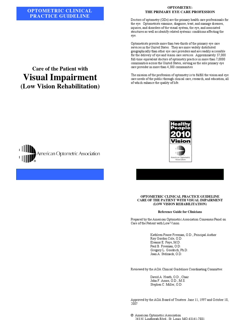 Low Vision Rehabilitation | PDF