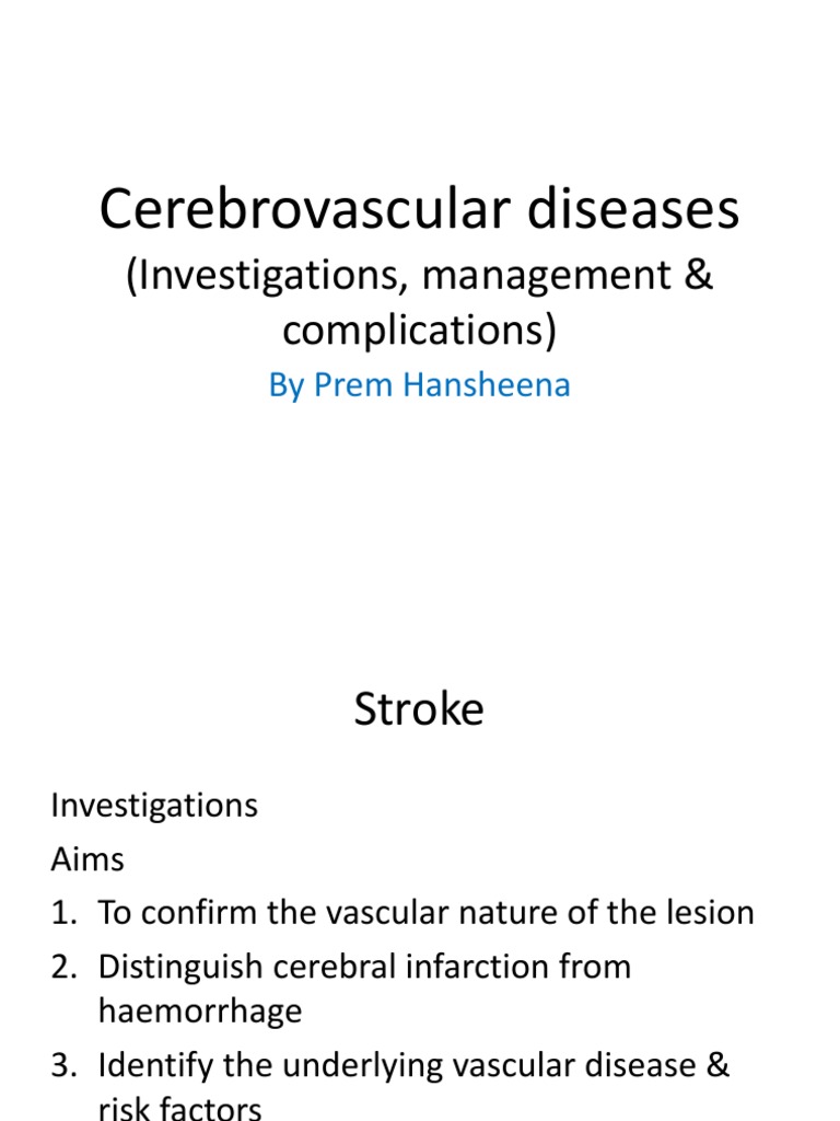 Cerebrovascular Diseases | PDF | Stroke | Thrombosis