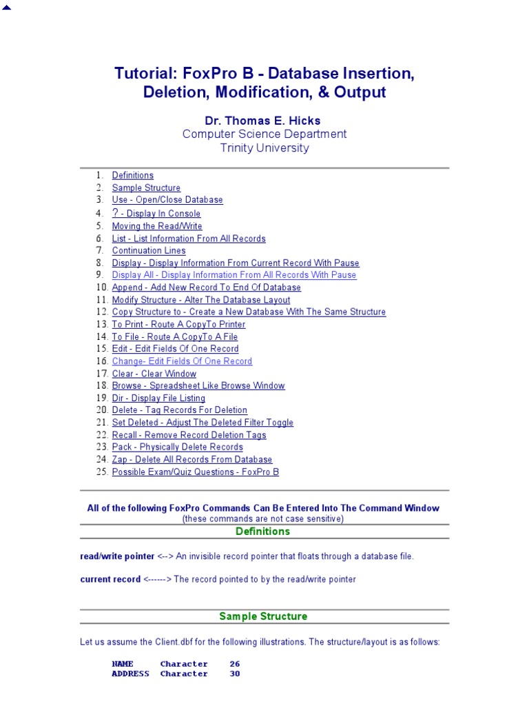 Foxpro Tutorial B | PDF | Text File | Computer File