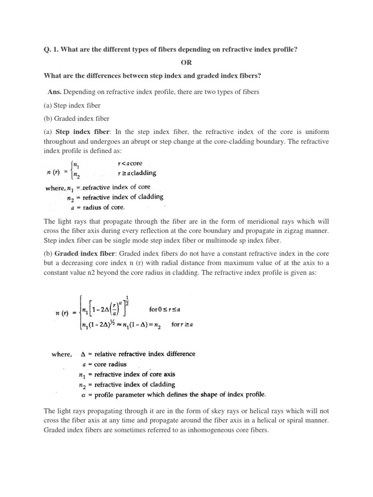 Fiber Optics Notes | PDF | Optical Fiber | Scattering