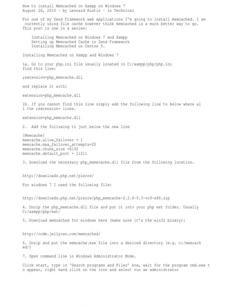 Setting Memcache | Download Free PDF | Php | Command Line Interface