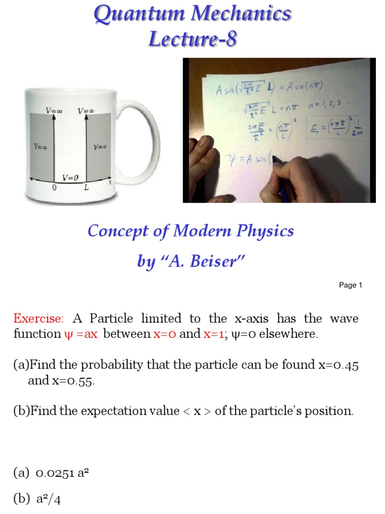 Particle in a 1d Box Quantum Mechanics | Wave Function | Applied And Interdisciplinary Physics