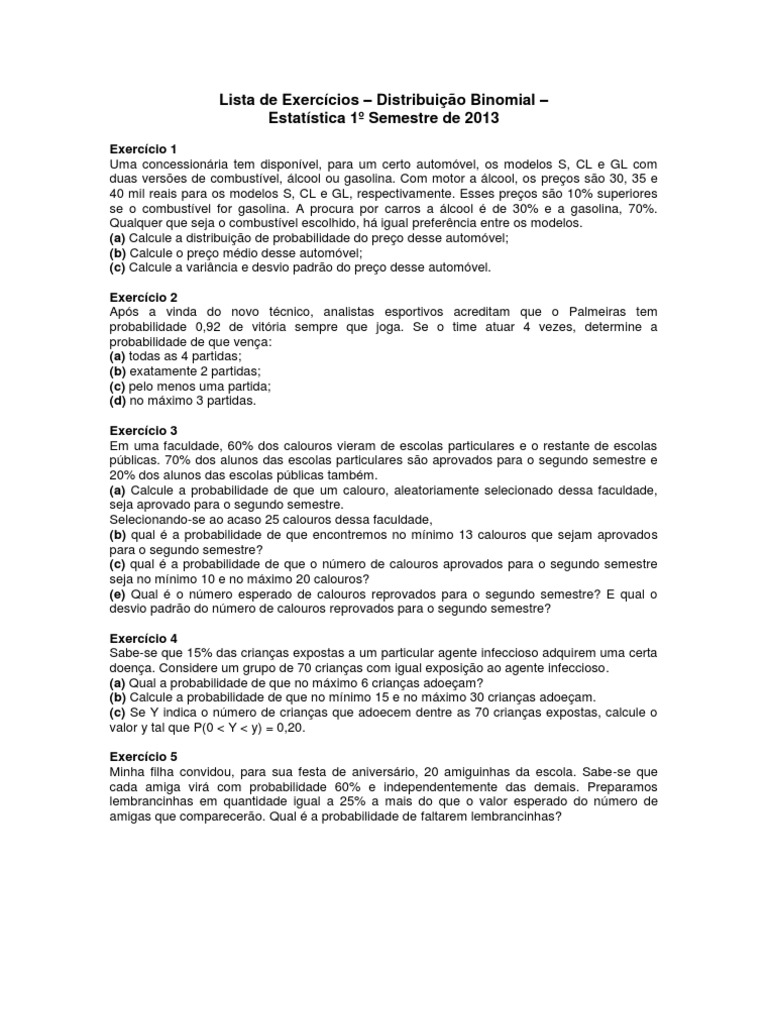 Lista+de+Exercícios | PDF