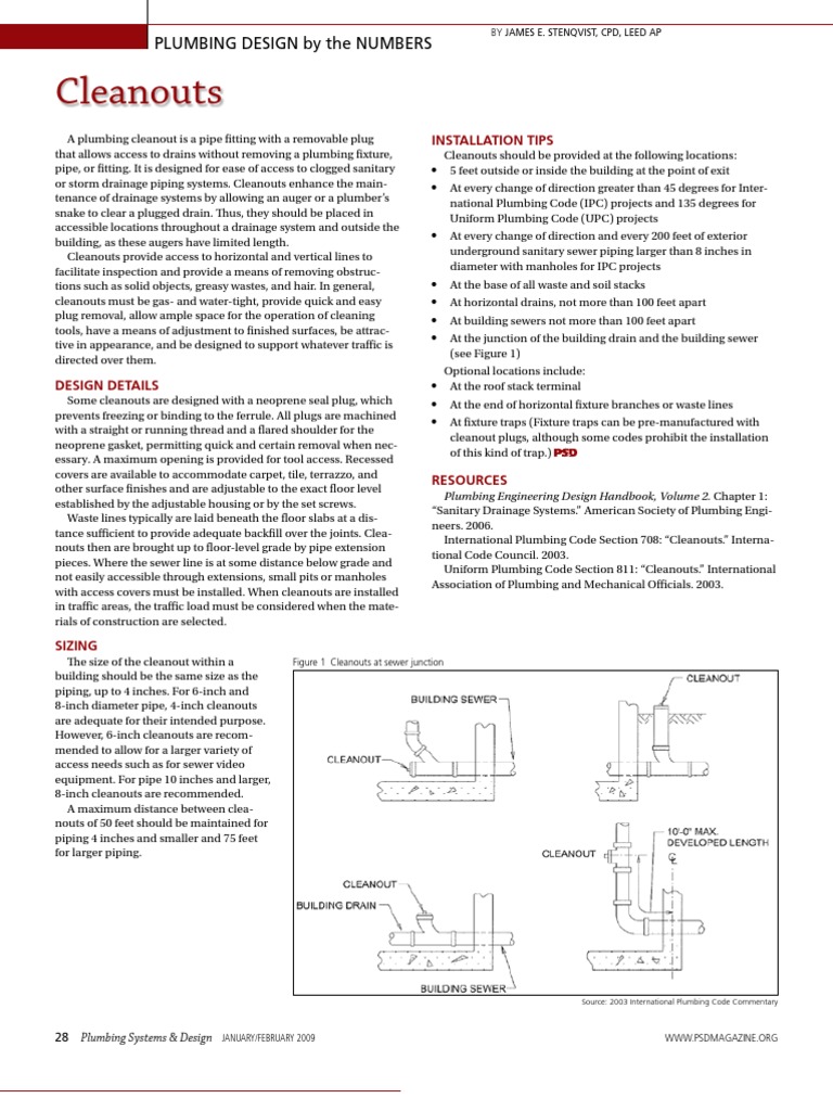 CLEANOUT DESIGN AND INSTALLATION TIPS | PDF | Plumbing | Sanitary Sewer