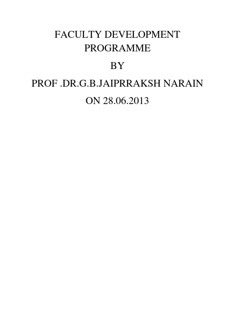 Faculty Development Programme | PDF