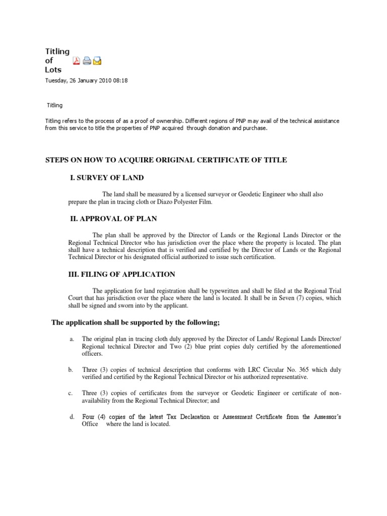 Titling of Lot | Deed | Foreclosure