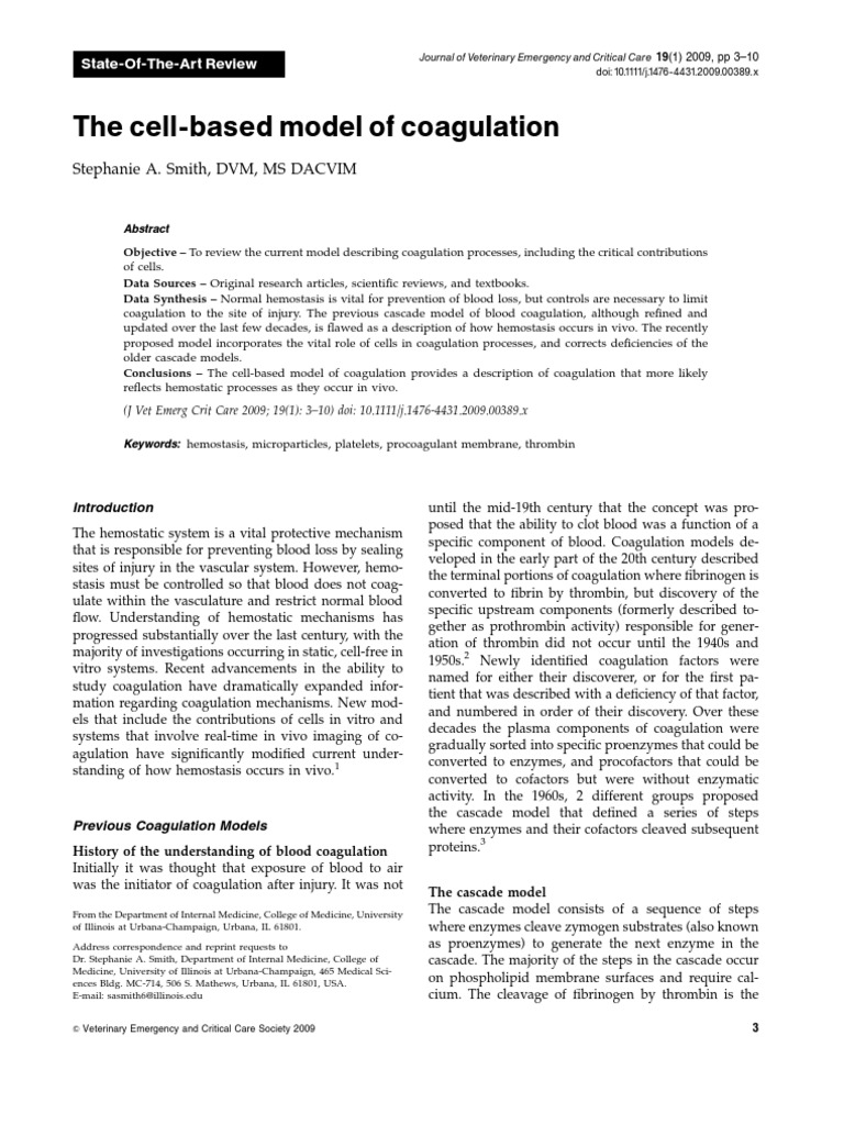 The Cell-Based Model of Coagulation | PDF | Coagulation | Platelet