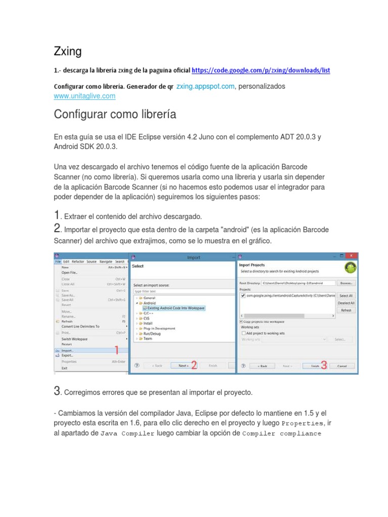 Integración de ZXing en Android | PDF | Eclipse (software) | Java ...