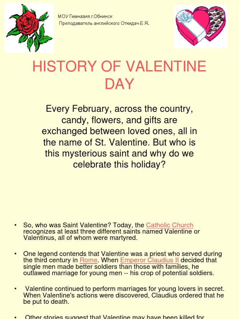 History of Valentine's Day Explained | PDF | Valentine's Day