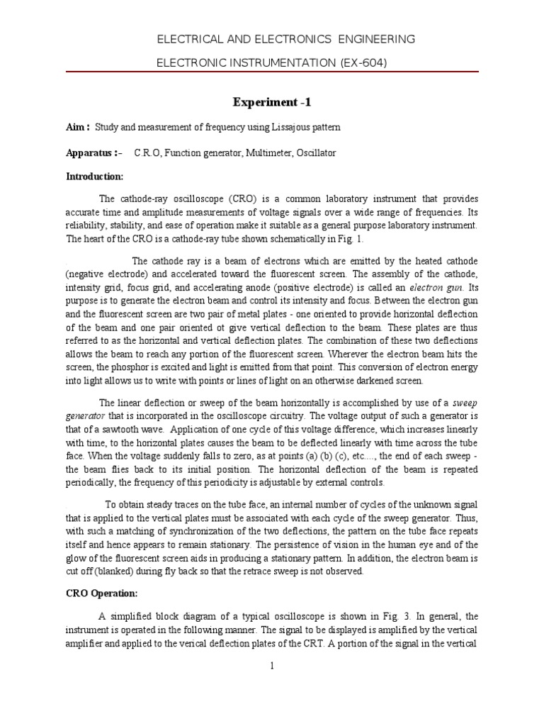 EX-604 Electronic Instrumentation Lab Format | PDF | Ph | Inductor
