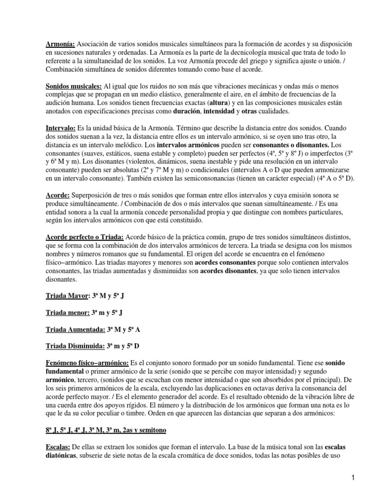 Fundamentos de la Armonía Musical | PDF | Acorde (Música) | Armonía