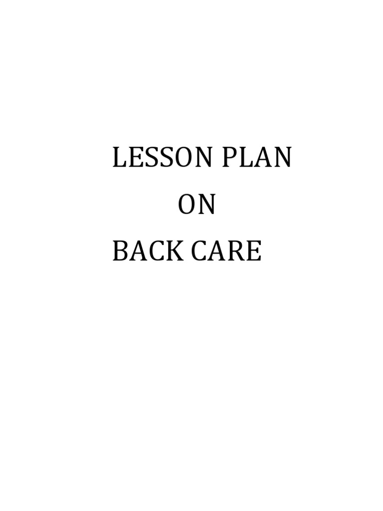 Final Back Care | PDF | Medical Specialties | Clinical Medicine