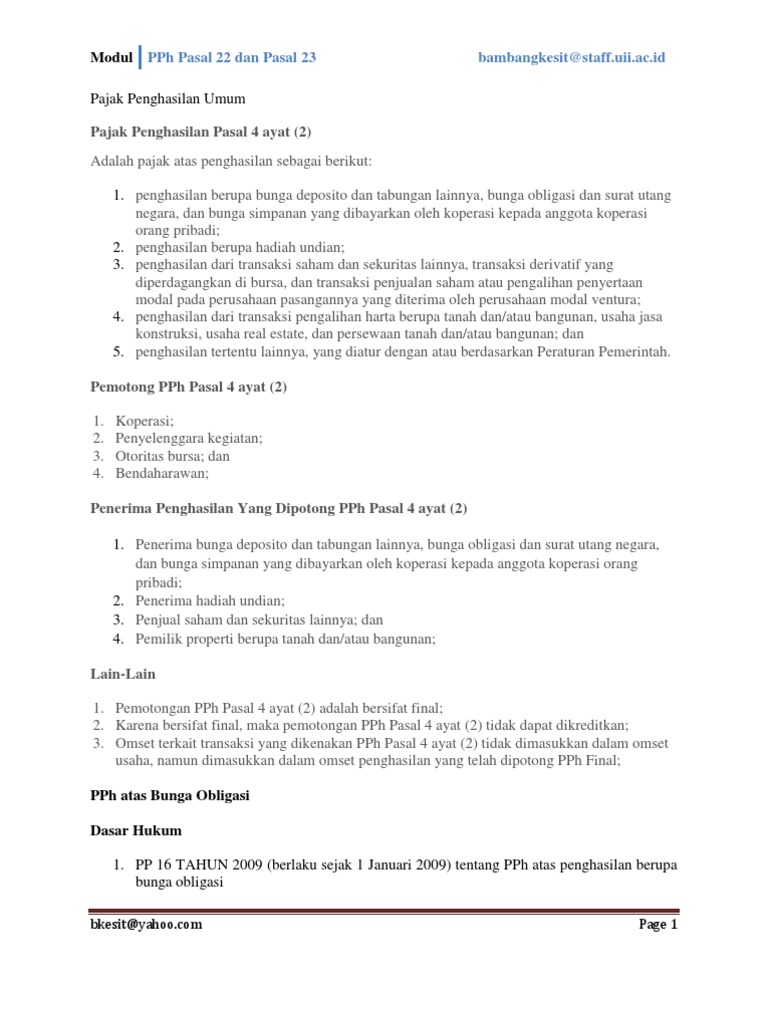 Modul PPH 22 Dan PPH 23 | PDF