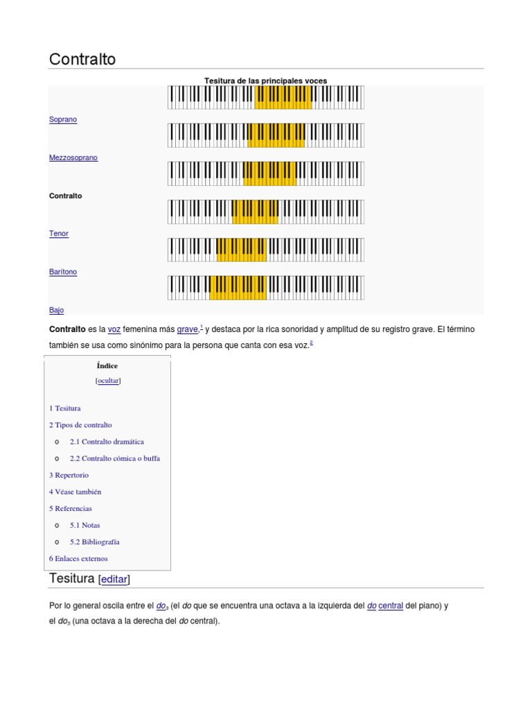 Contralto | PDF | Composiciones musicales vocales | Pitch (Música)