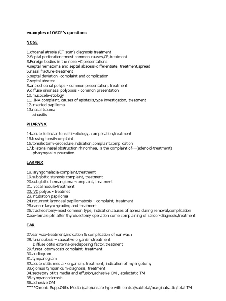 Examples of OSCE | PDF
